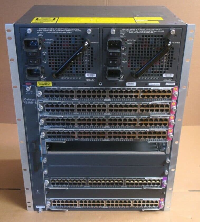 Cisco Catalyst WS-C4510R E 10-Slot Chassis 4x WS-X4648-RJ45-E WS-X4748 ...