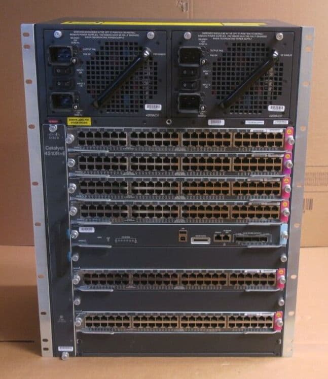 Cisco Catalyst WS-C4510R E 10-Slot Switch Chassis WS-X45-SUP7-E Modules