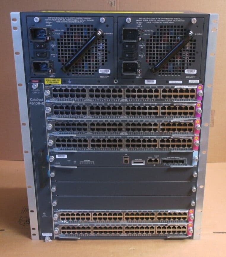 Cisco Catalyst WS-C4510R E 10-Slot Switch Chassis WS-X45-SUP7-E Modules ...