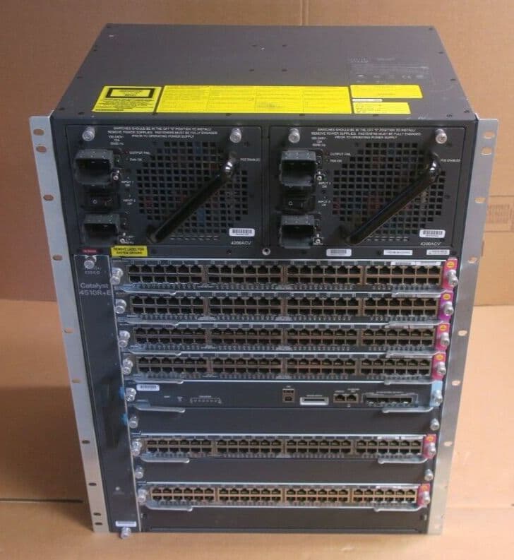 Cisco Catalyst WS-C4510R E 10-Slot Switch Chassis WS-X45-SUP7-E Modules