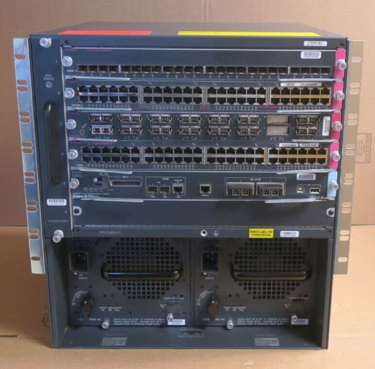 Cisco Catalyst WS-C6506-E 6-Slot Switch Chassis VS-S720-10G Switch Modules