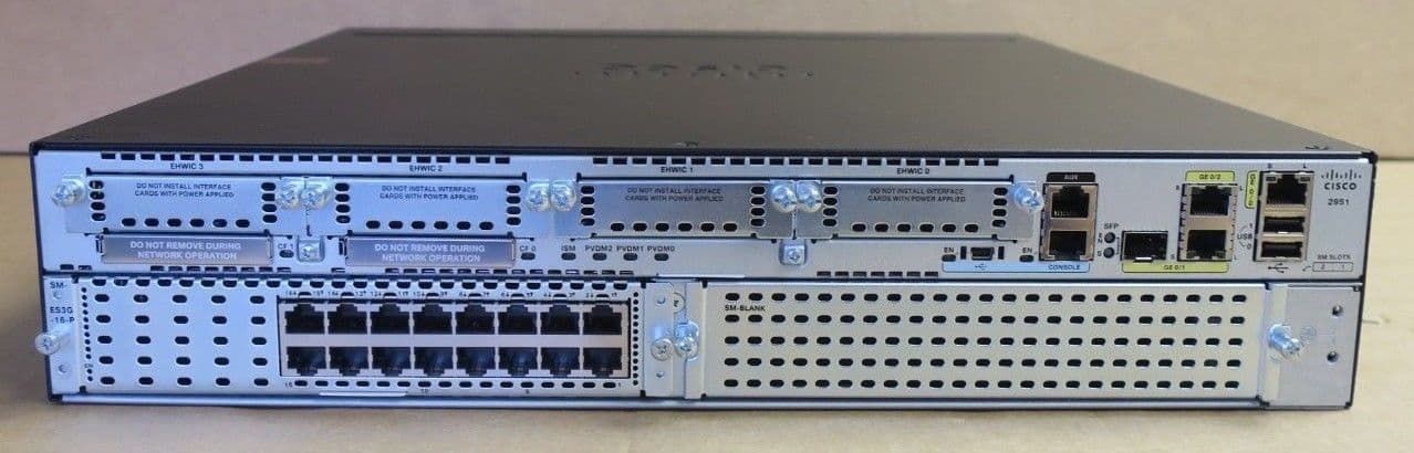 CISCO CISCO2951/K9 2951/K9 - Integrated Services Router 1x SM-ES3G-16-P ...