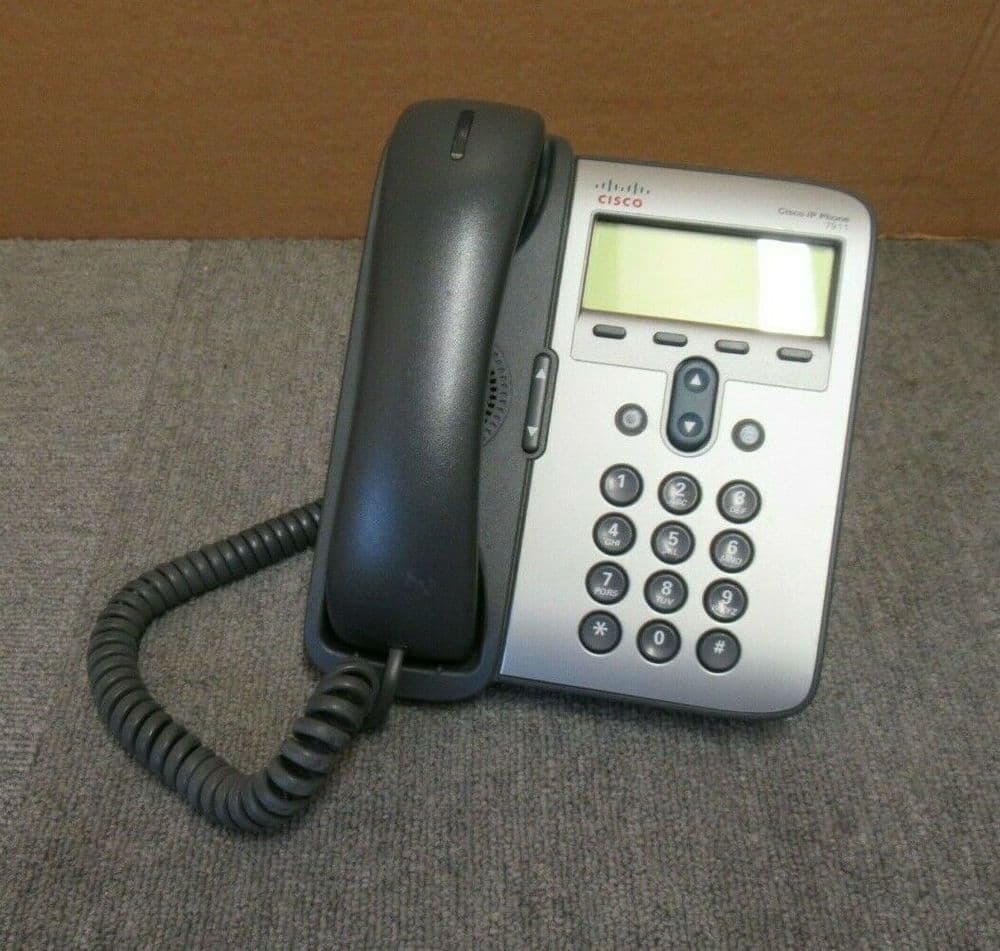 Cisco CP-7911G 68-3595-01 Dark Gray & Silver IP VoIP Wired Office Phone