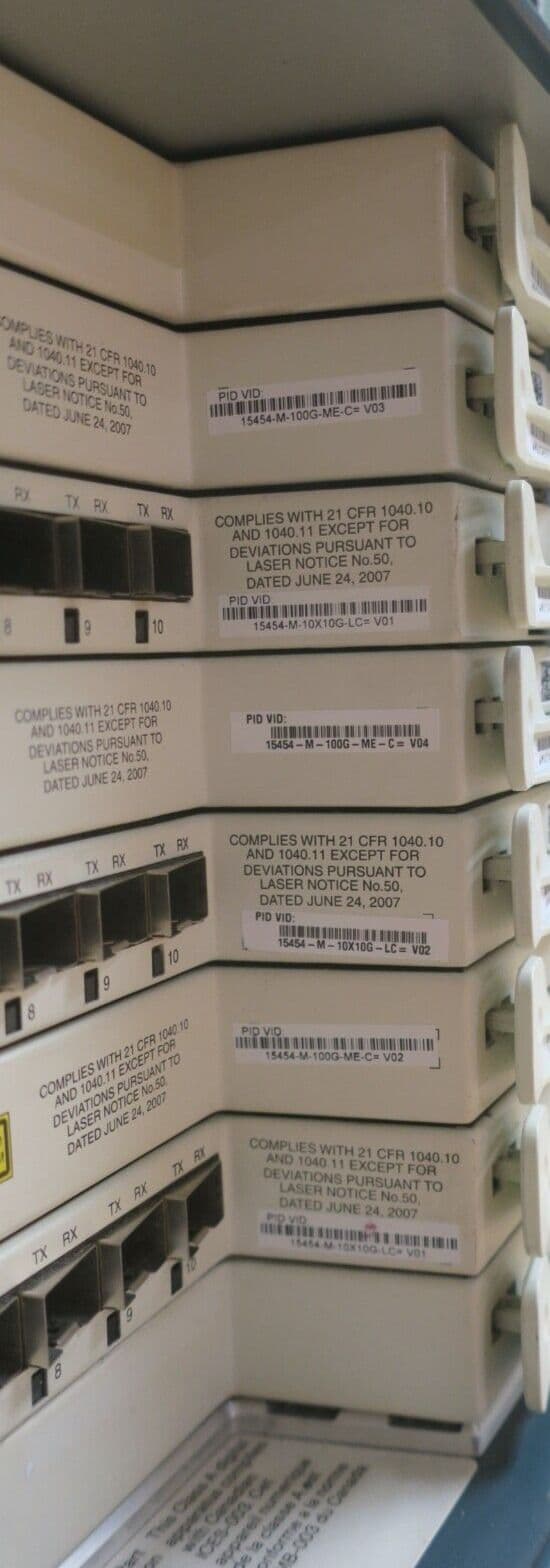 Cisco CPT M6 Shelf Assembly 15454-M6-SA with 2x TSC-E 3x 100G-ME-C 3x ...