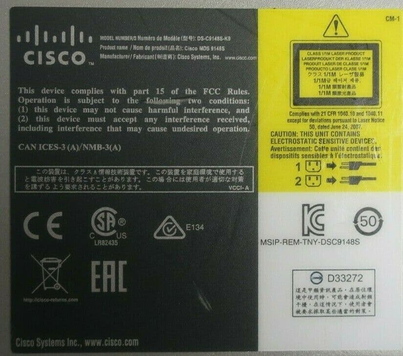 Cisco DS-C9148S-K9 48-Port Active MDS 9148S 16G Multilayer FC SFP ...