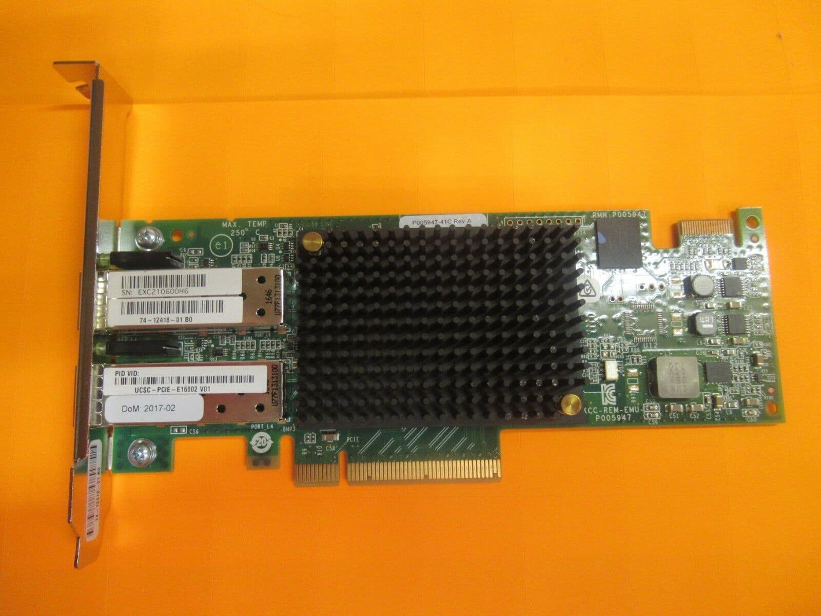 Cisco Dual Port 16Gb FC Network Card HBA 74-12418-01 UCSC-PCIE-E16002 ...