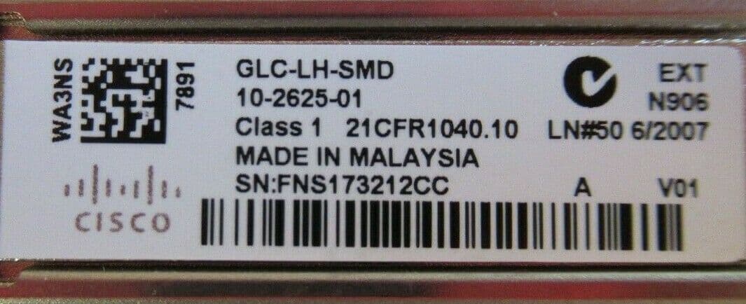 Cisco GLC-LH-SMD 10-2625-01 1Gbps 1000Base-LX/LH LC SFP Transceiver Module