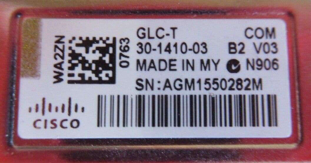Cisco GLC-T 30-1410-03 RJ45 1Gbps 1000Base-T 100m SFP Transceiver Module