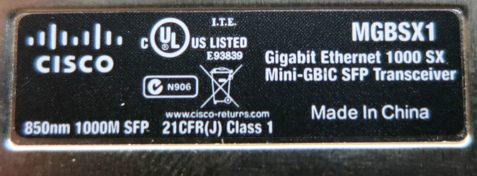 Cisco MGBSX1 1000BASE-TX Gigabit SX Mine-GBIC SFP Transciver Module ...