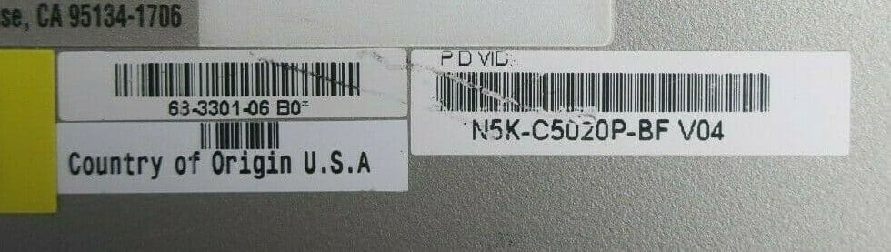 Cisco Nexus 5020 N5K-C5020P-BF 40-Port 10Gb 10-Gigabit Ethernet 2U ...