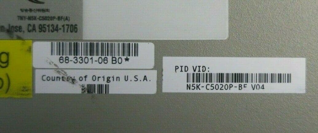 Cisco Nexus 5020 N5K-C5020P-BF 40-Port 10Gb Gigabit Ethernet 2U Switch ...