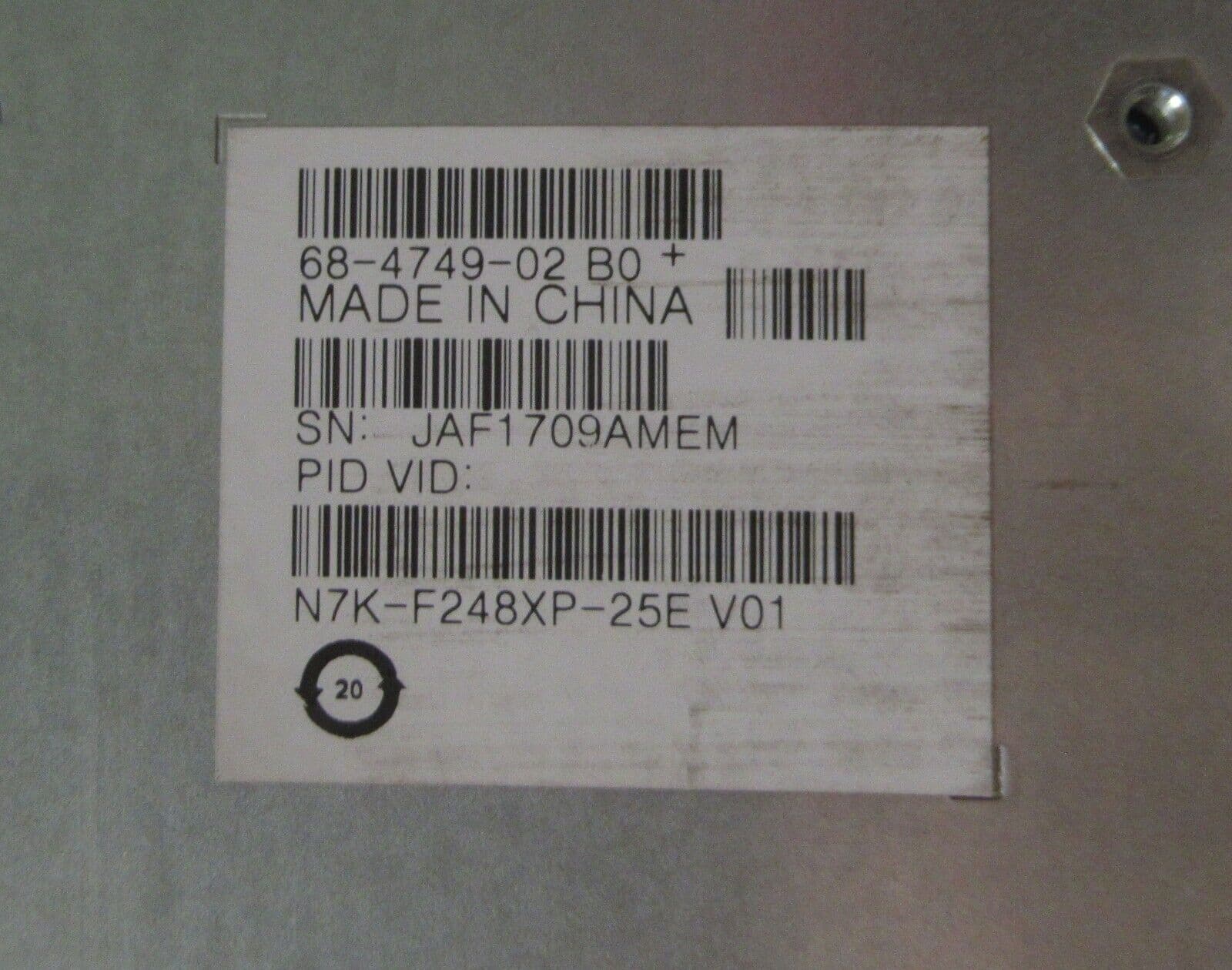 Cisco Nexus 7000 N7K-F248XP-25E Enhanced 48-Port 1/10GbE SFP/SFP Fibre ...