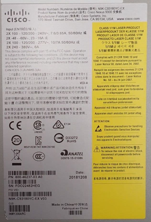 Cisco Ethernet Port Enterprise Network Switches 32 Switches Cisco Nexus ...