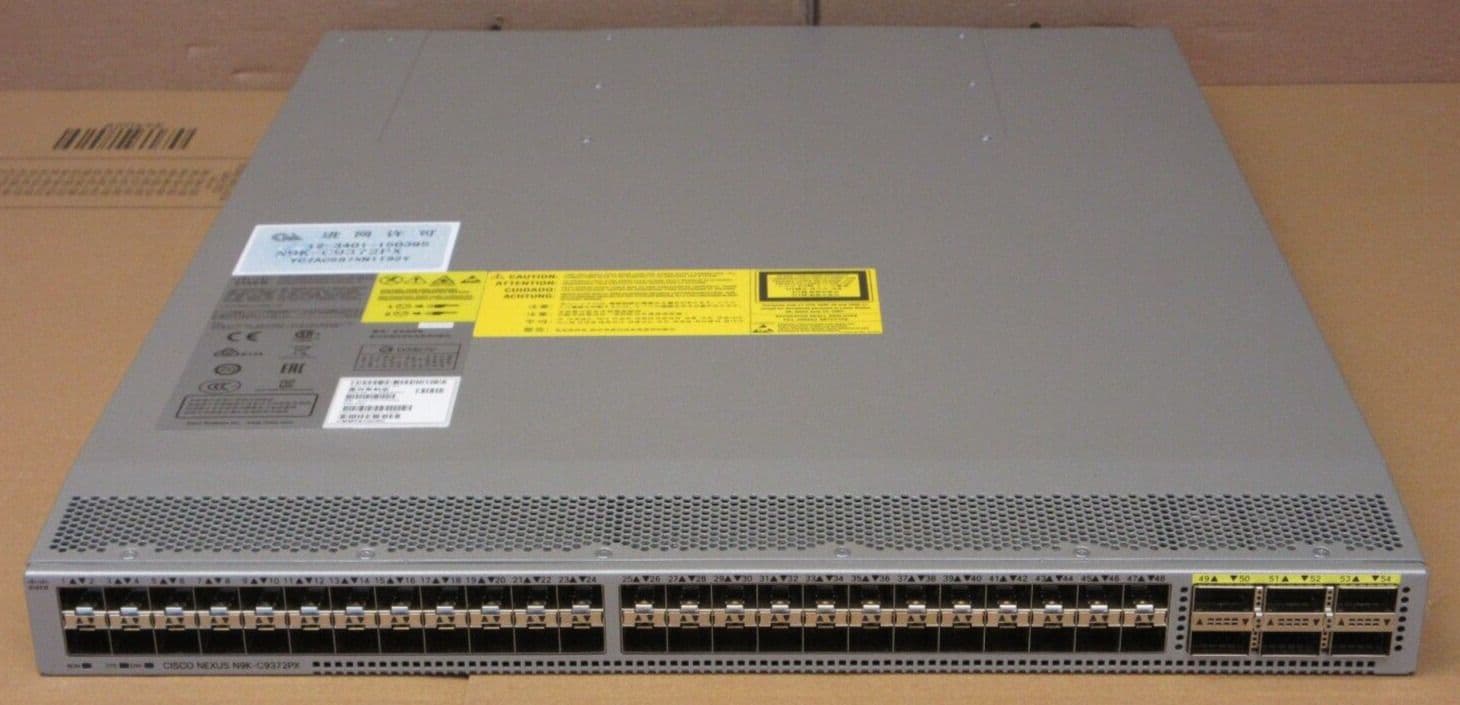 Cisco Nexus N9K-C9372PX 9300 48-Port 1/10Gb SFP 6-Port 40Gb QSFP Switch 1