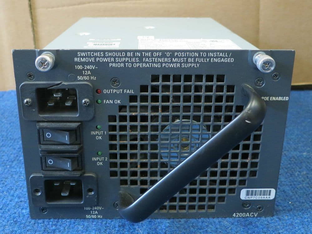Cisco PWR-C45-4200ACV APS-200 PoE-Enabled Power Supply 4500 Series 341 ...