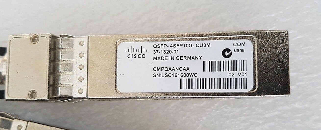 Cisco QSFP-4SFP10G-CU3M 3M 40GBASE-CR4 QSFP to 4x 10GBASE-CU SFP DAC Cable