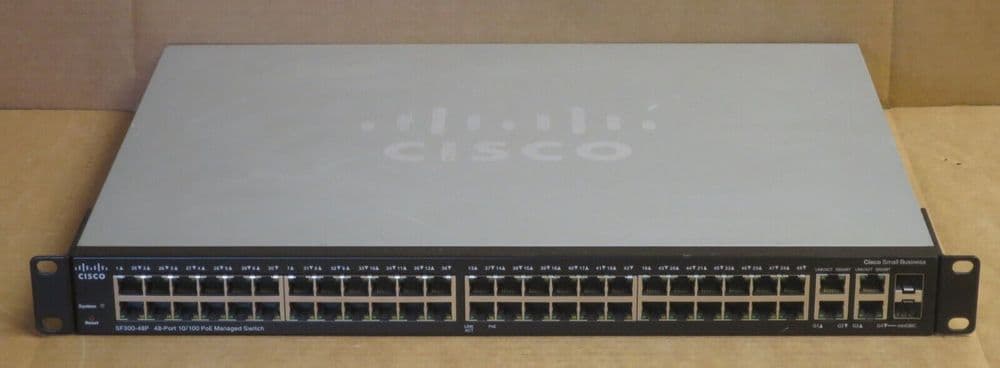 Cisco SF300-48P 48 Port PoE 10/100 2x SFP Port Stackable Managed Switch