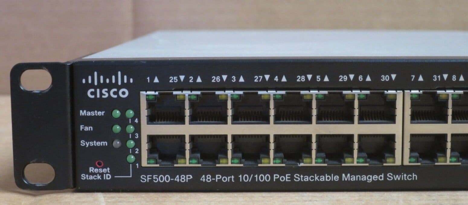 Cisco SF500-48P 48 Port PoE 10/100 2x SFP Port Stackable Managed Switch