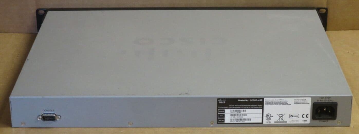Cisco SF500-48P 48 Port PoE 10/100 2x SFP Port Stackable Managed Switch