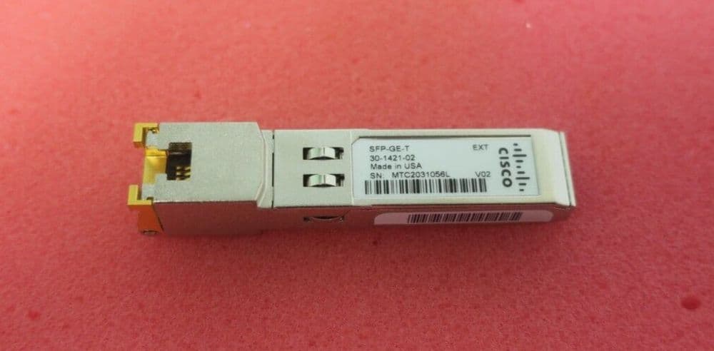 Cisco SFP-GE-T Gigabit 1000BASE-T Ethernet SFP Transceiver Module 30 ...