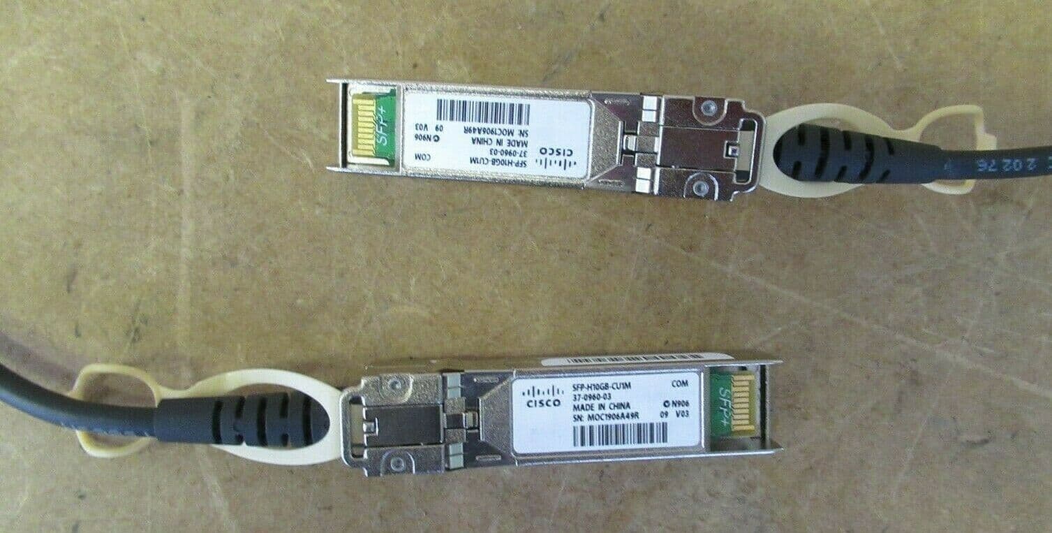 Cisco SFP-H10GB-CU1M 37-0960-03 SFP Copper Twinax Cable 1M Black