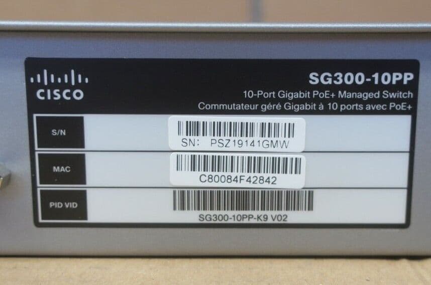 Cisco SG300-10PP 8x 1GbE PoE 2x Combo 1Gb SFP Ports Layer3 1U Managed ...