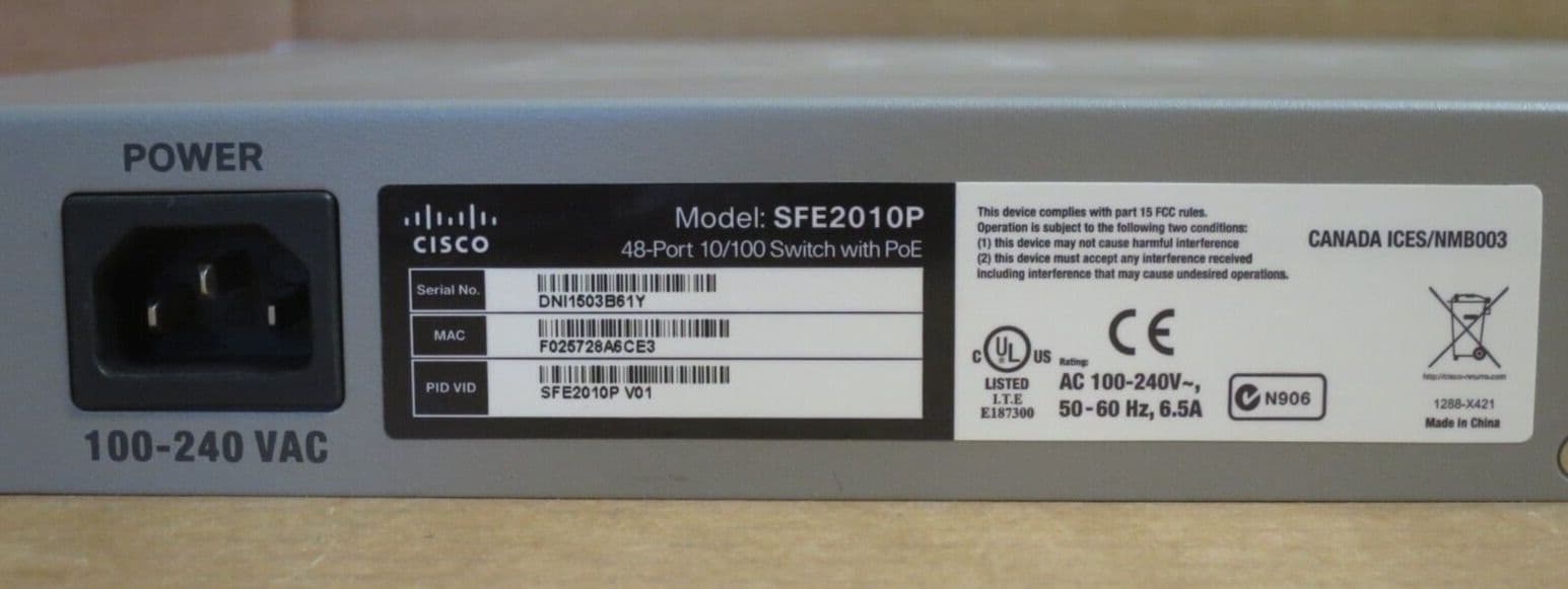 Cisco Small Business SFE2010P 48-Port PoE Fast Ethernet Managed Network ...
