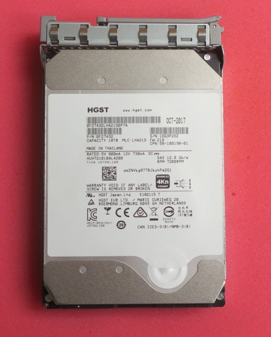 Cisco UCS 10TB 7 2K SAS 12Gb/s 4Kn 3 5" LFF Hard Drive HDD UCS-HD10T7KL4K