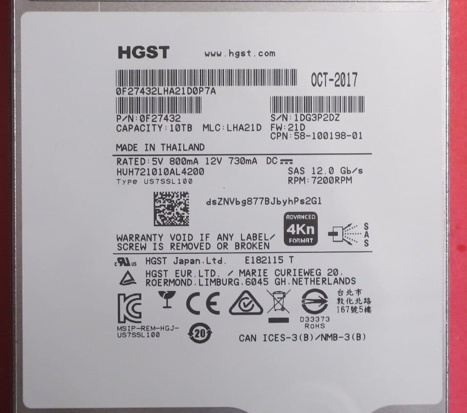 Cisco UCS 10TB 7 2K SAS 12Gb/s 4Kn 3 5" LFF Hard Drive HDD UCS-HD10T7KL4K