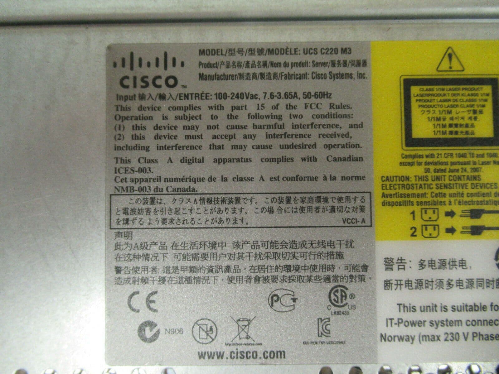 Cisco UCS C220 M3 2x E5-2609 2 4GHz 32GB RAM 2TB HDD RAID 9266CV-8i 1U ...