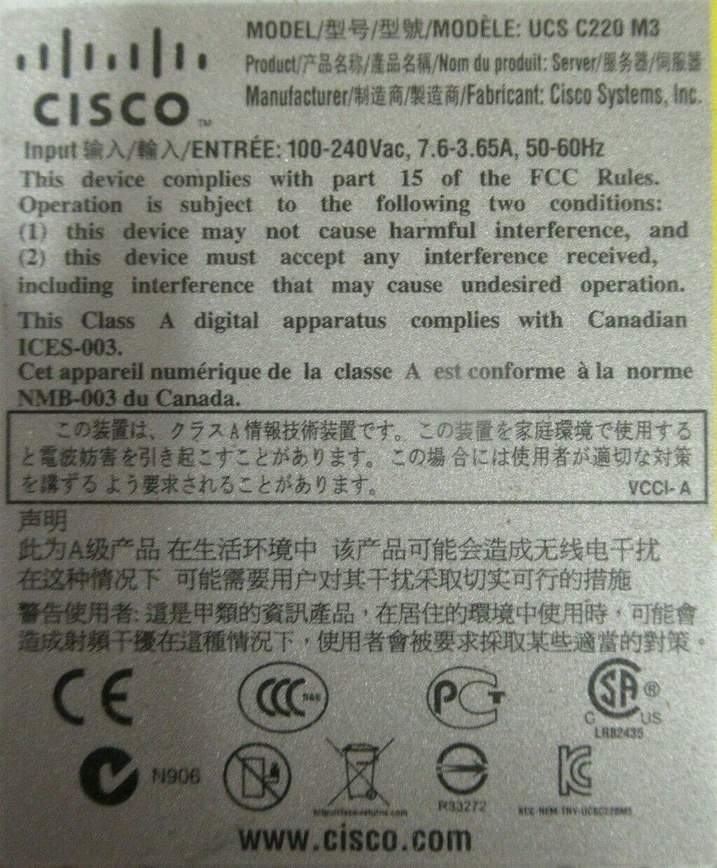 Cisco UCS C220 M3 2x E5-2640 2 5GHz 32GB RAM 1 2TB HDD RAID 2008M-8i 1U ...