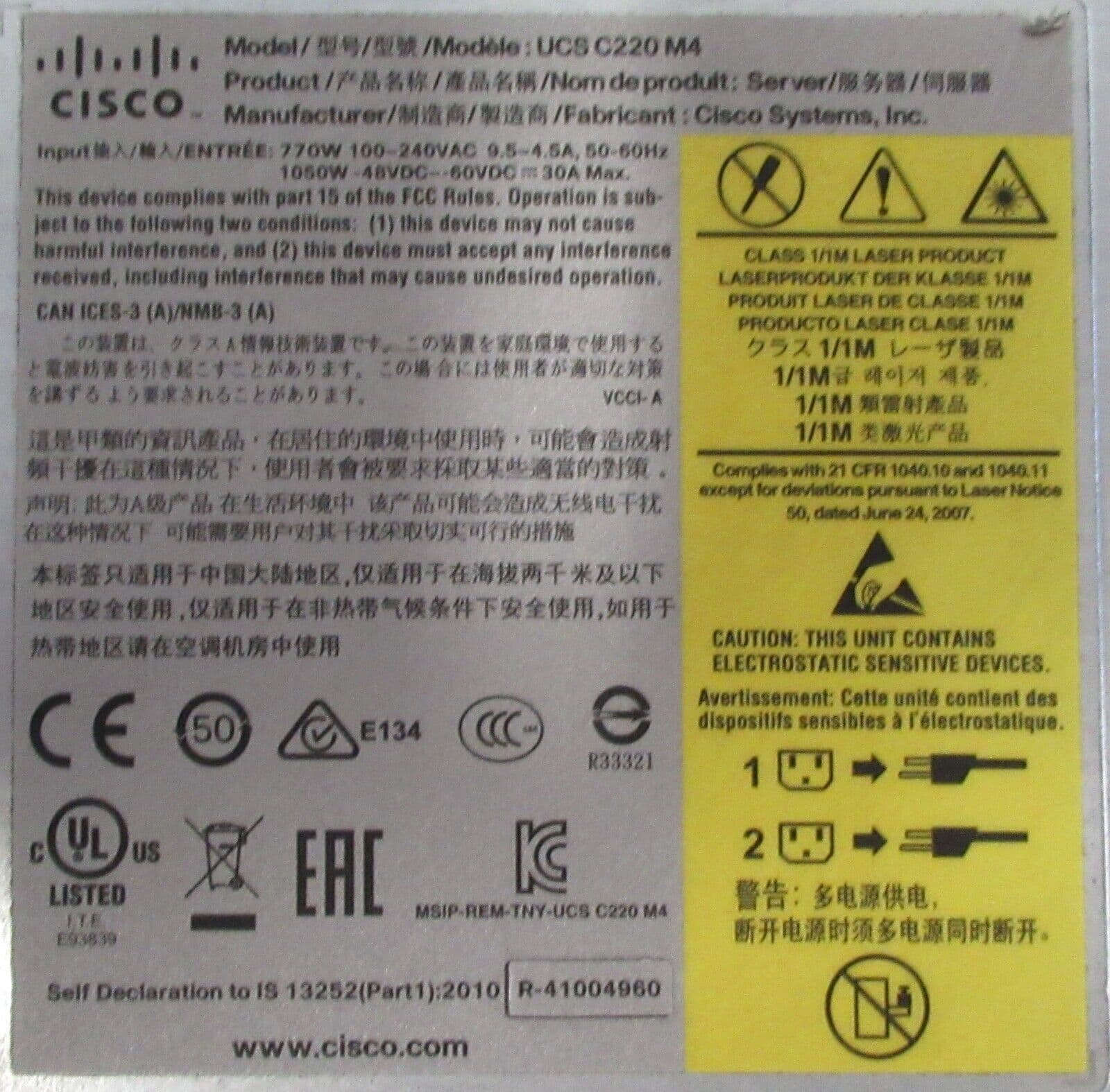 Cisco UCS C220 M4 UCSC-C220-M4S 8x 2 5" SAS Bay 1U Rack Mount Server CTO