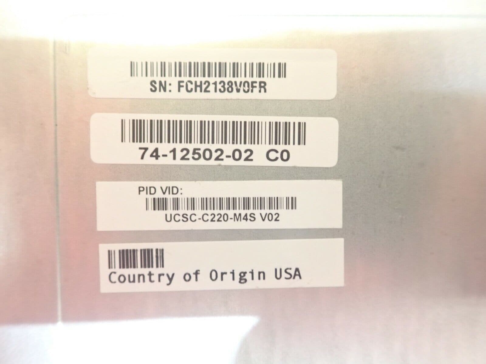 Cisco UCS C220 M4 UCSC-C220-M4S CTO 1U 8x 2 5" SAS Bay Dual PSU Spec