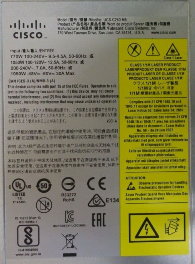 Cisco UCS C240 M5 CTO Server 1-2 2nd Gen Scalable CPU 24-DIMM 26x 2 5" RAID