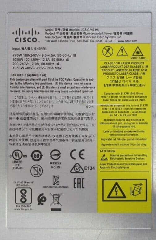 Cisco UCS C240 M5 CTO Server 1-2 2nd Gen Scalable CPU 24-DIMM 26x 2 5 ...