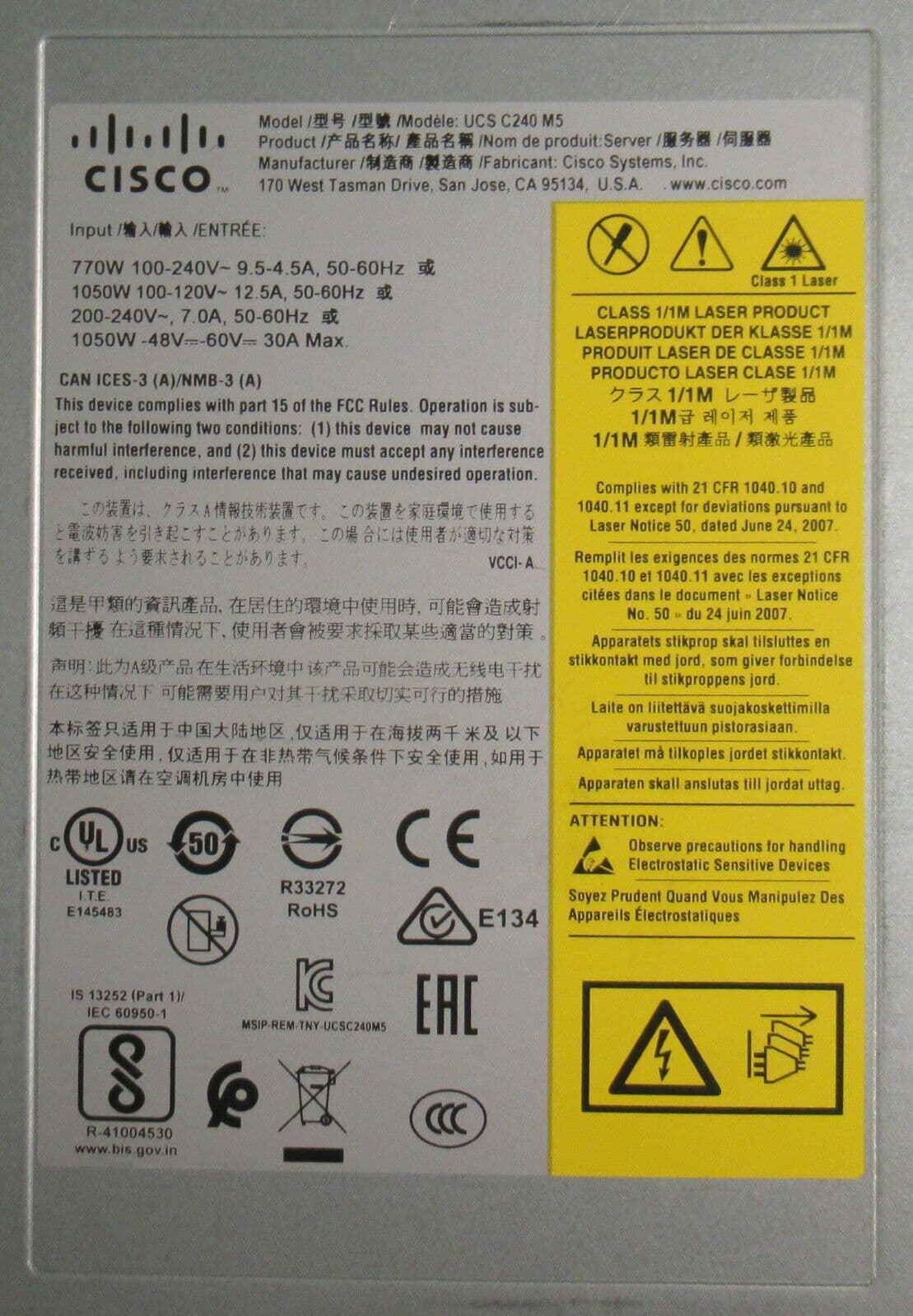 Cisco UCS C240 M5L LFF 12 x 3 5& x22; SAS Bay 24-DIMM Slot 2U Rackmount ...