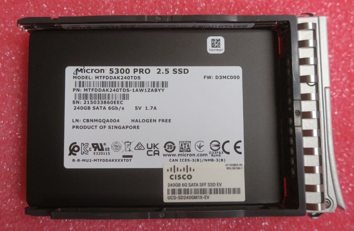 Cisco UCS-SD240GM1X-EV 240GB 2 5" SFF SATA 6Gb Enterprise Solid State ...