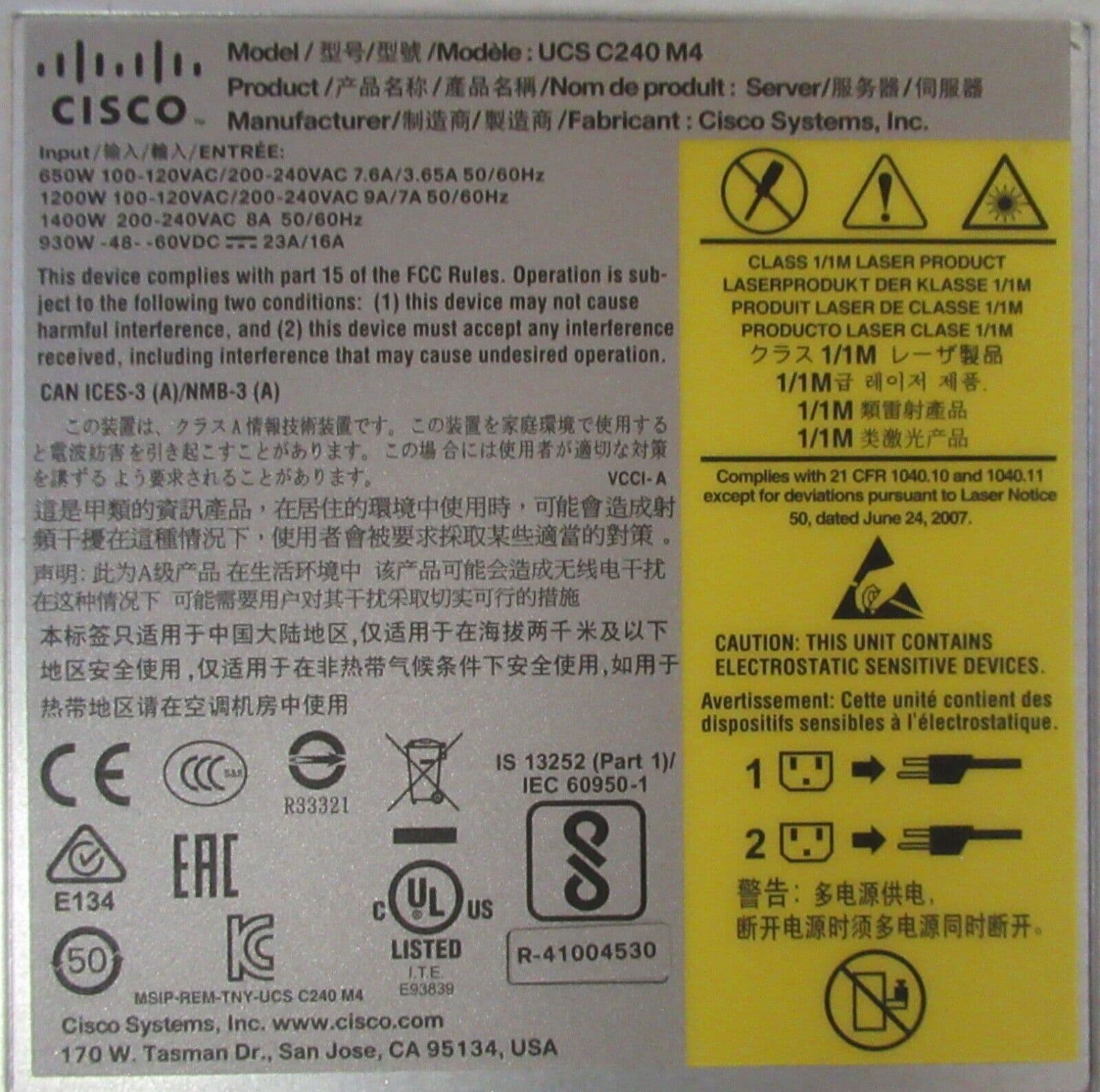 Cisco UCSC-C240-M4SX 24x 2 5" SFF SAS BAYS 2x 8-Core E5-2667 v3 RAID 2U ...