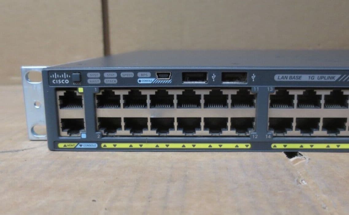 Cisco WS-C2960X-48TS-L 4x SFP 48xRJ45 10/100/1000 Managed Stack ...