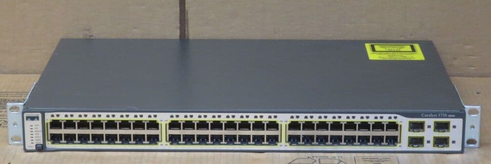 Cisco WS-C3750-48TS-S 48-Port 10/100 Quad 1Gbe SFP Managed Stackable 1U Switch