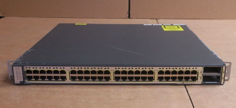 Cisco WS-C3750E-48TD-S 48x Gigabit Etherent RJ45 2x 10GbE X2 Port 1U Switch