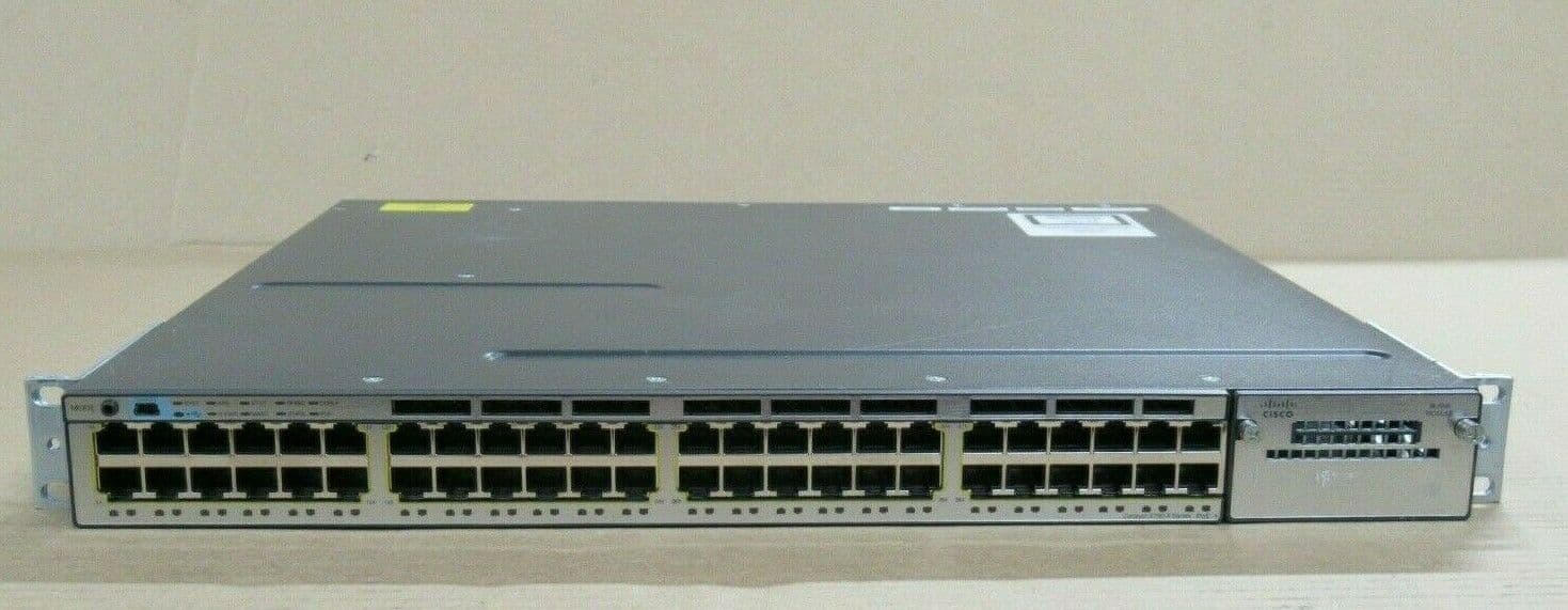Cisco WS-C3750X-48P-L Gigabit PoE Ethernet 1U Rack Switch 2x C3KX-PWR ...
