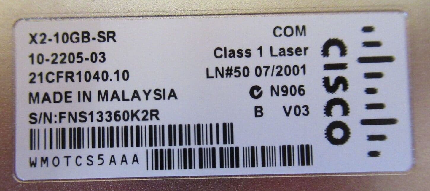 Cisco X2-10GB-SR 10-2205-03 10Gbps 850nm 10GBase-SR MM 300m Transceiver ...