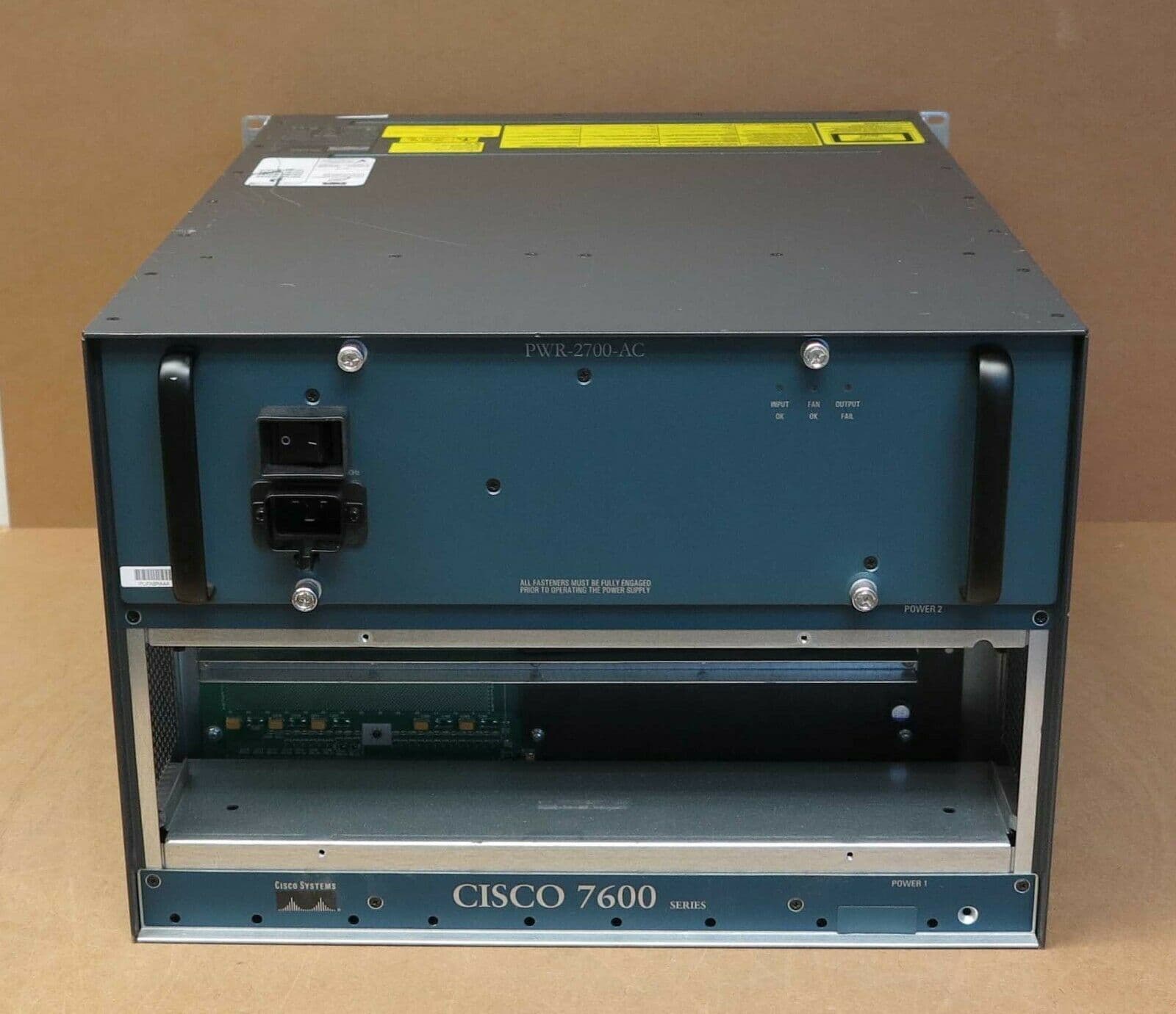 Cisco7606 Router Chassis Rackmount 7U 7-Slot 2x 2700W PSU PWR-2700-AC