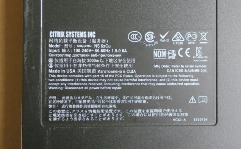 Citrix Netscaler MPX-5550 Load Balancing Device 6x 1GbE Ports with license