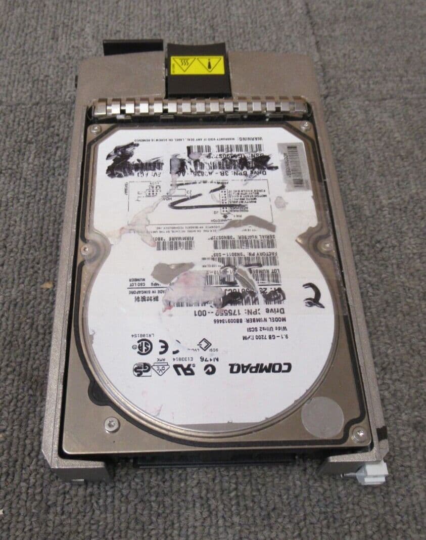 Compaq BB00913466 175552-001 9GB 7200RPM SCSI U2 Hot Swap 3 5" Internal HDD