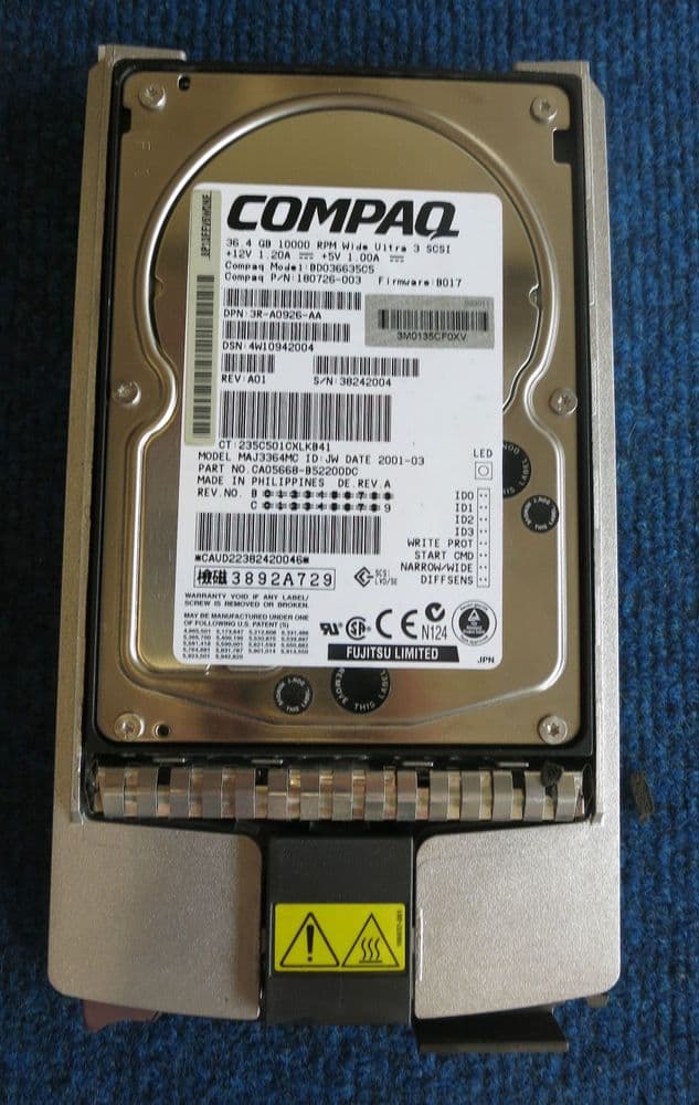 Compaq BD036635C5 36 4GB 10000 RPM Wide 4MB Ultra3 SCSI Hot Plug Hard Drive