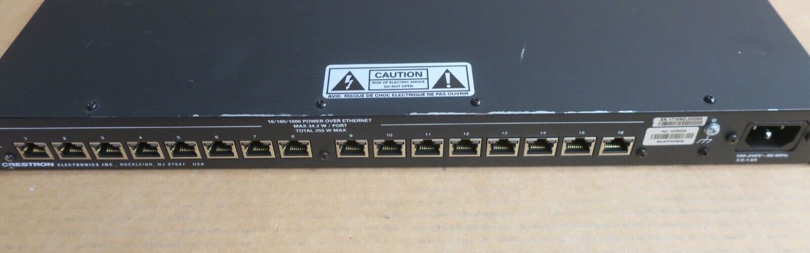 Crestron CEN-SWPOE-16 16x Gigabit Ethernet RJ45 Port Managed PoE Switch ...