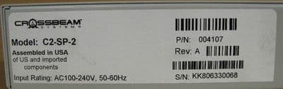 Crossbeam Systems C2 Security Network Switch C2-SP-2 004107