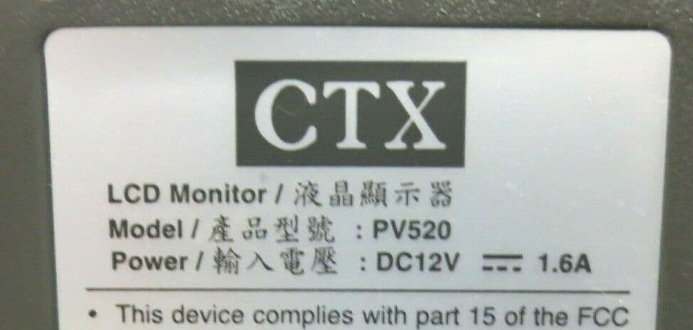 CTX PV520 15-Inch LCD TFT Flat Panel Gray And Silver Monitor VGA